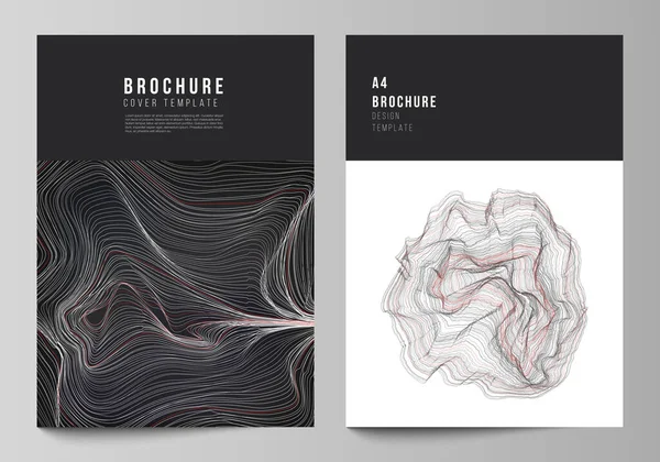 The vector illustration of editable layout of A4 format cover mockups ...