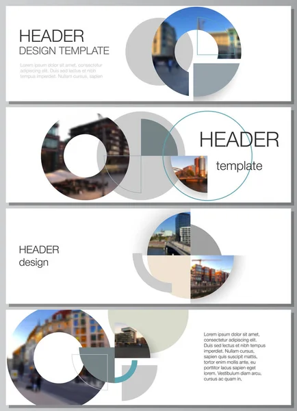 Vector layout of headers, banner design templates for website footer ...