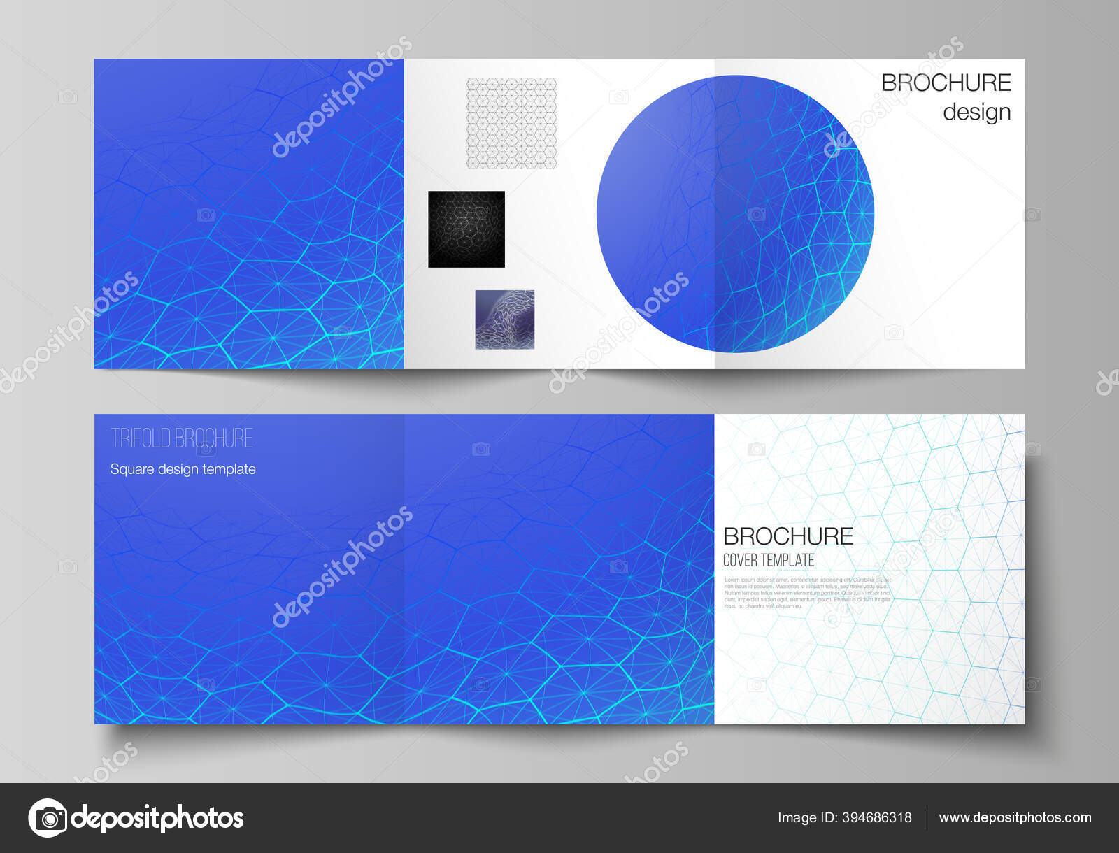 Vector layout of square format covers design templates for trifold ...