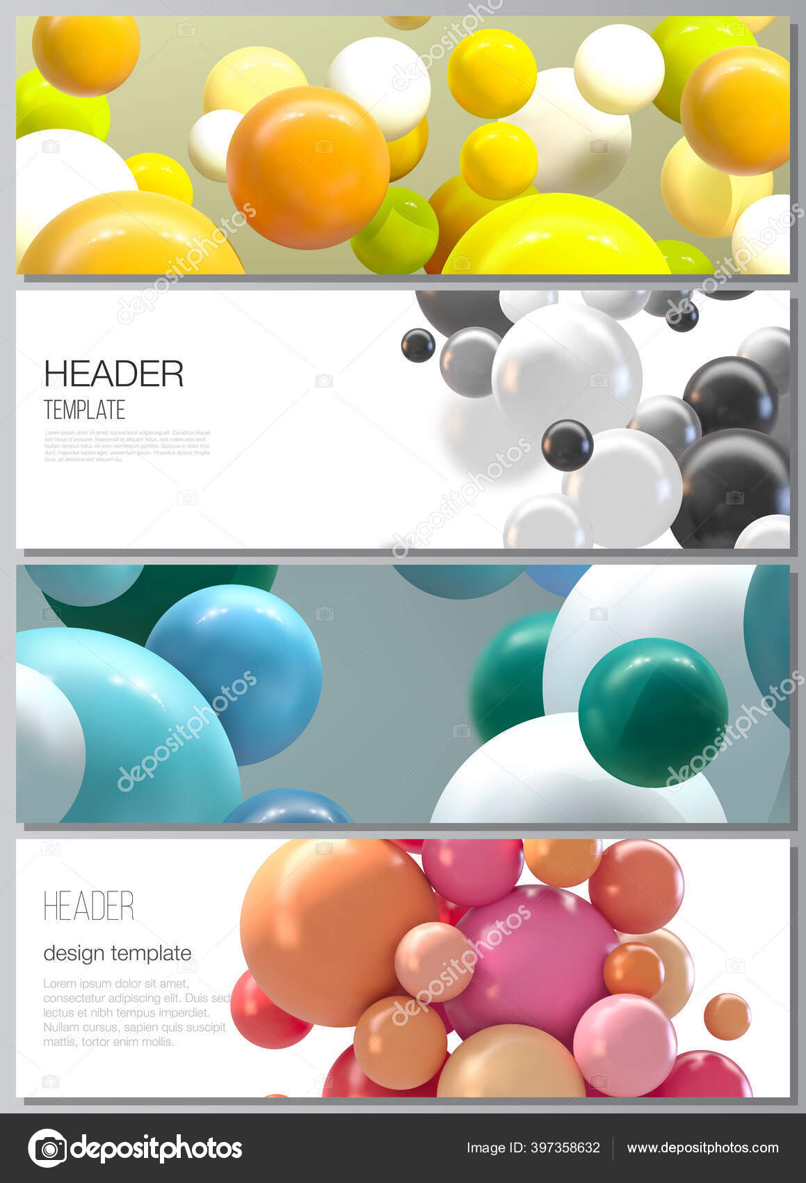 Vector layout of headers, banner design templates for website footer ...