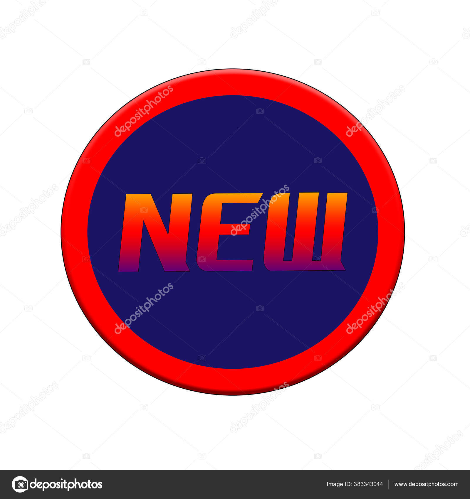 New Red Orange Sign Stamp Text Blue Circle Backgroud — Stock Photo ...