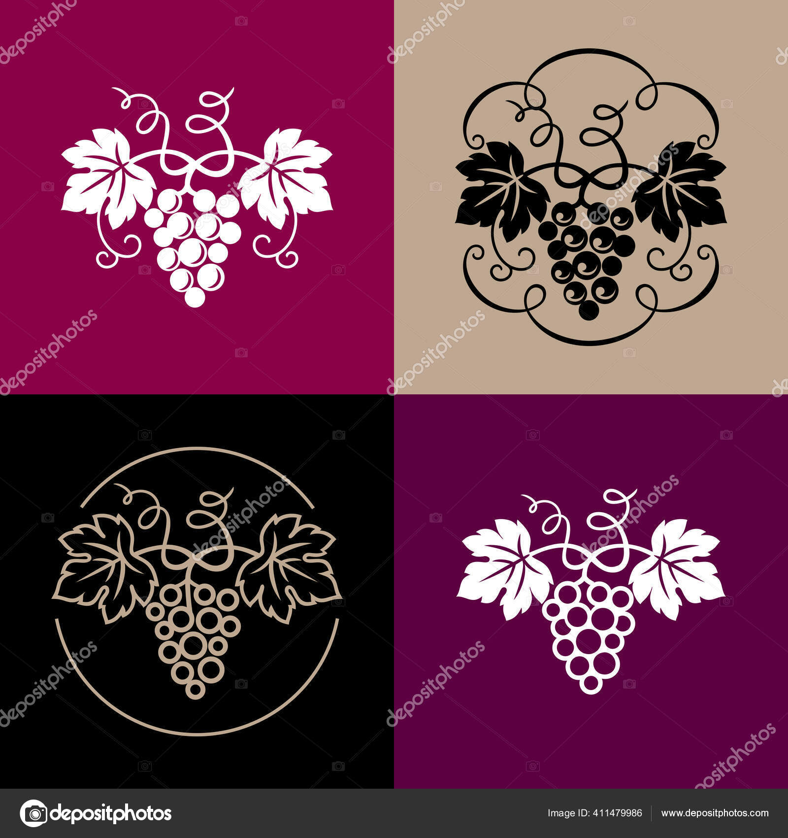 Wine Grapes Vector