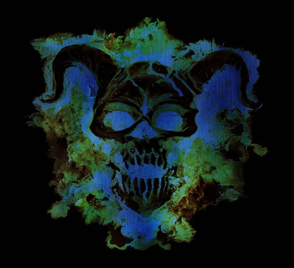 Scary Devil Face Black Background Death Symbol Black Magic Concept ...