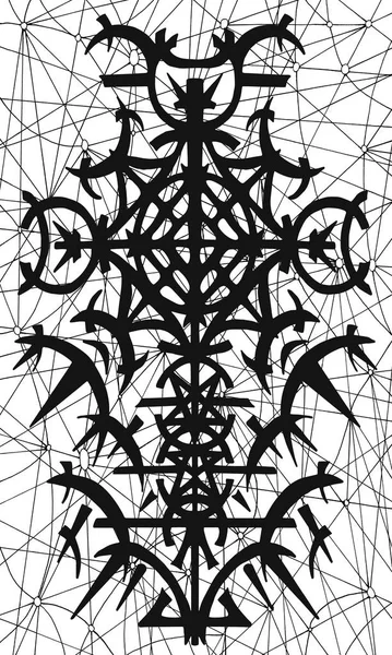 Back cover design of tarot card. Black and white gothic pattern ...