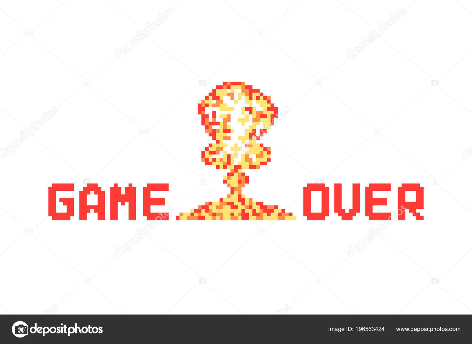 Pixel Art Explosion Game Vector Illustration Concept Bit Old Sign Stock ...