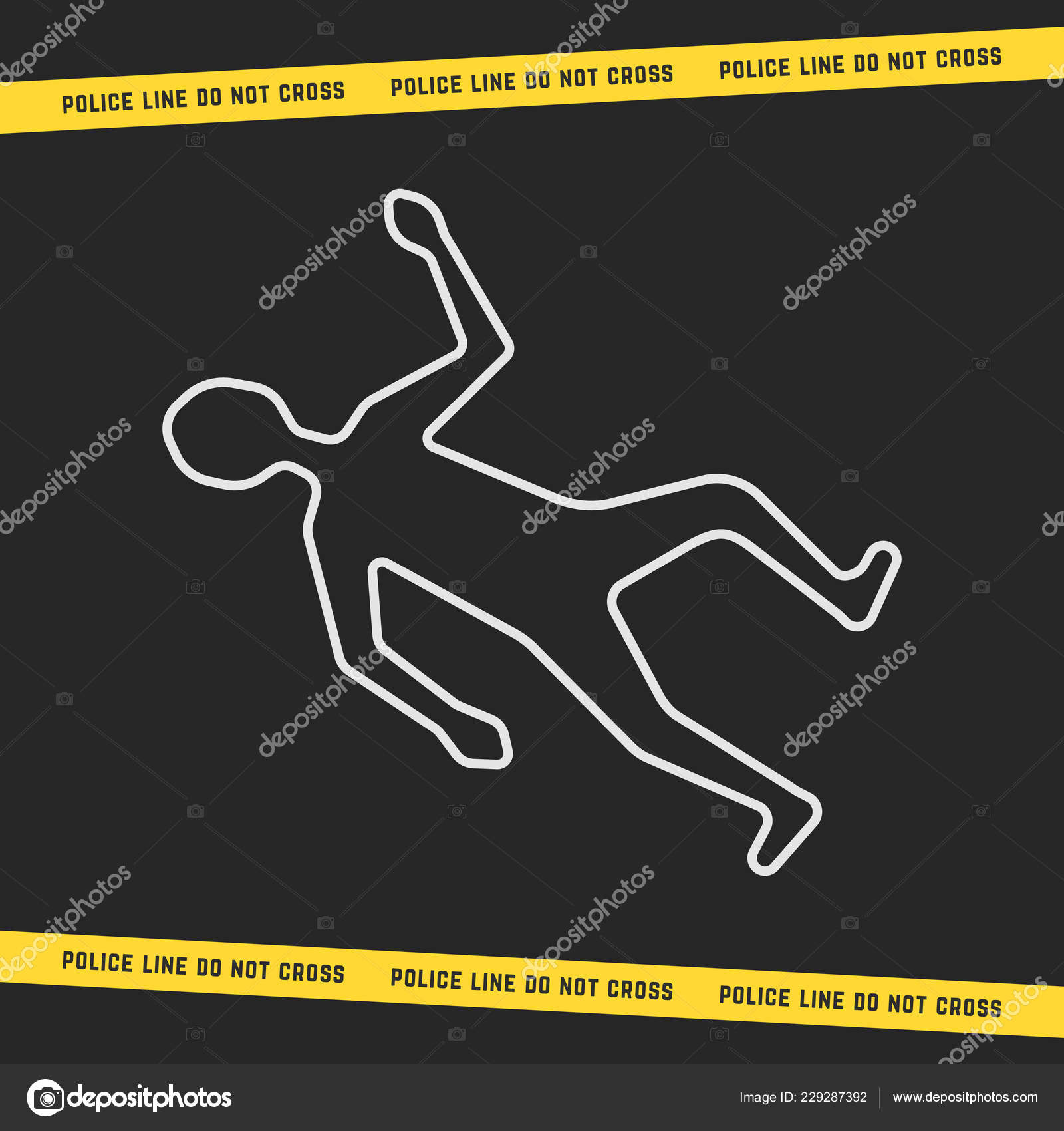 Police Chalk Outline Clip Art