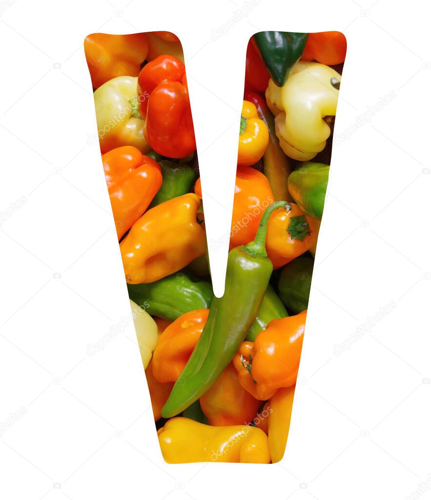 Letra V de un alfabeto disponible aquí de letras individuales y números ...