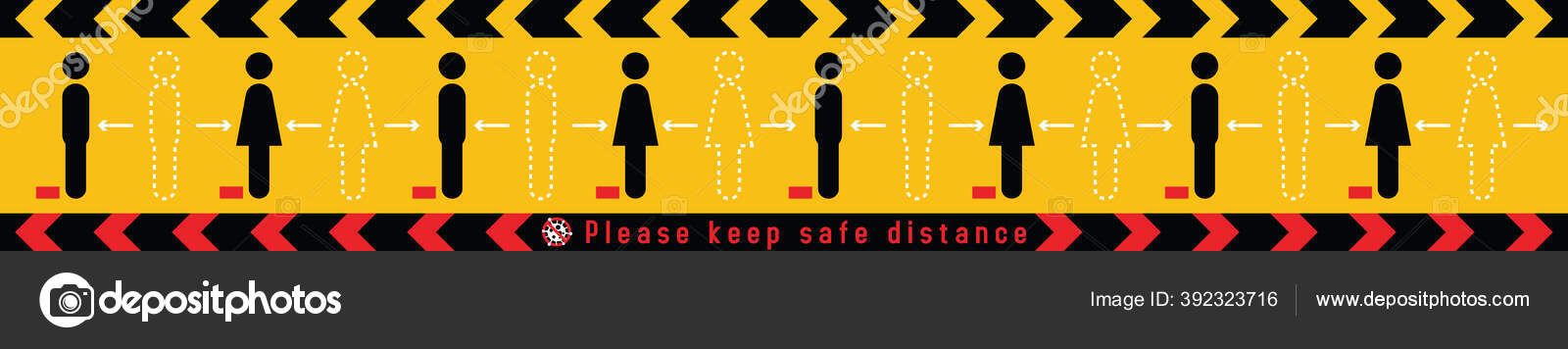 Please Keep Safe Distance Sign Help Reduce Spread Covid Coronavirus ...