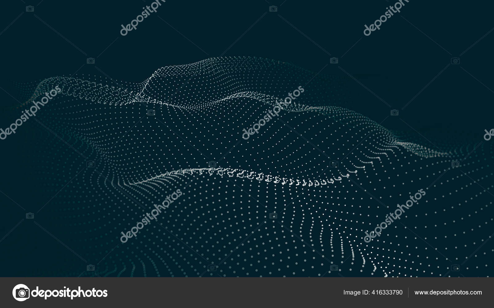 Wave Particles Futuristic Point Wave Vector Illustration Abstract Blue ...