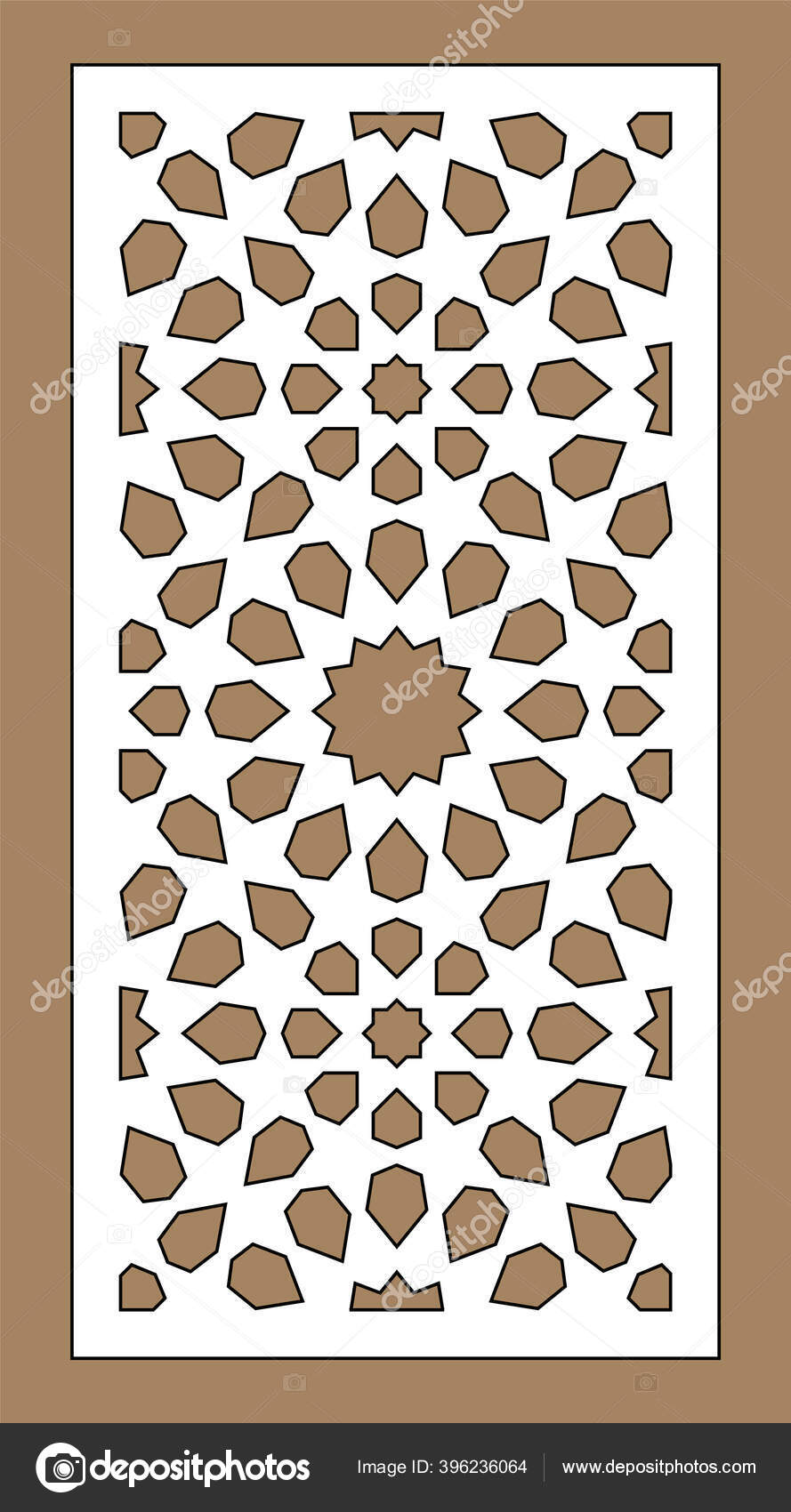 Arabic islamic decorative wall, screen, panel pattern with stars ...