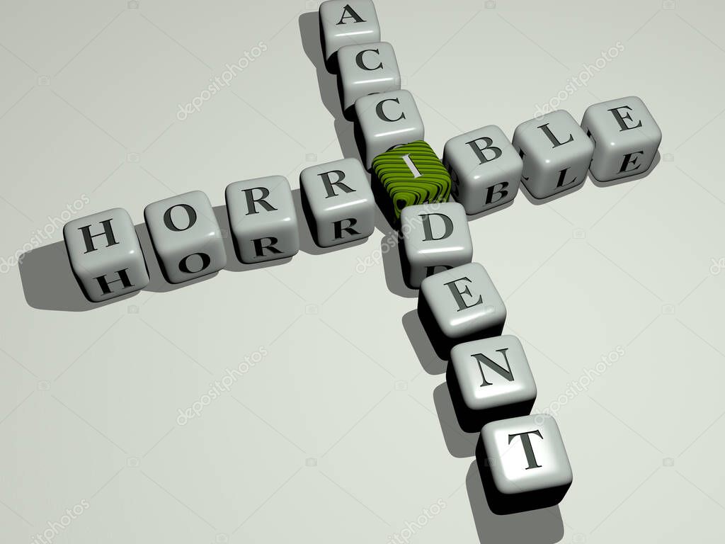 crucigramas de ACCIDENTE HORRIBLE dispuestos por letras cúbicas sobre ...