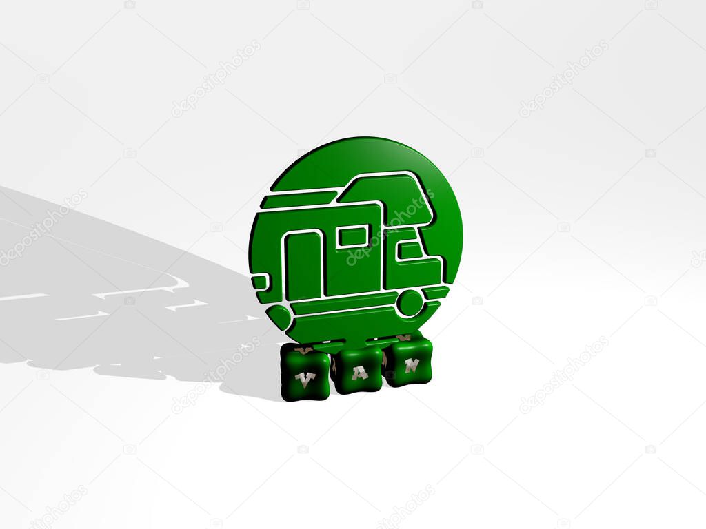 Ilustraci n 3D de gr ficos van y texto realizado por letras de dados met licos para los ...