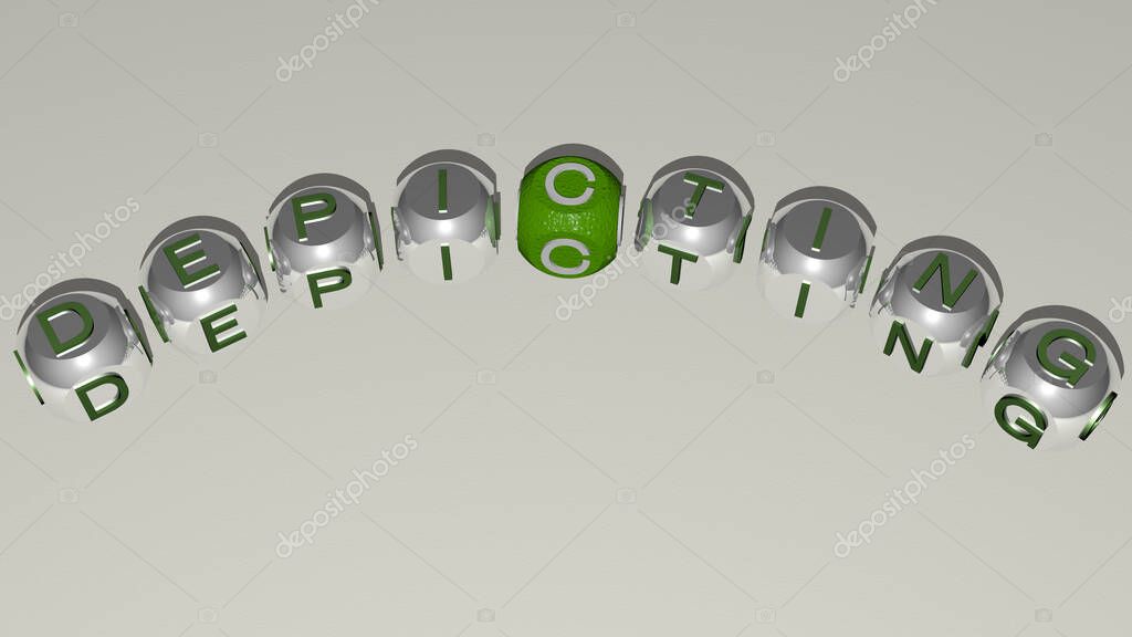 combinación de representación construida por letras cúbicas desde la ...