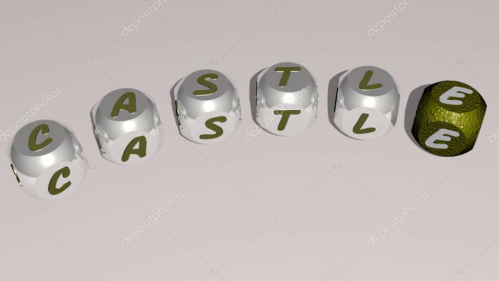 combinación de CASTILLO construido por letras cúbicas desde la ...