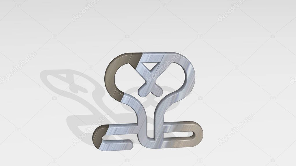 reptil cobra proyectando sombra desde una perspectiva. Una gruesa ...