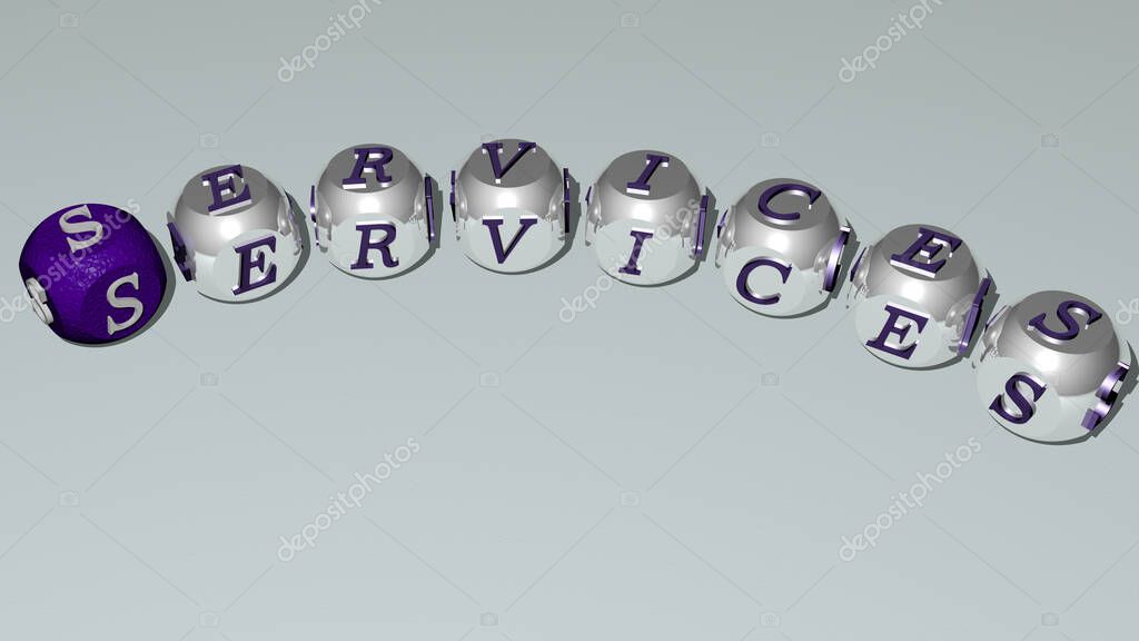 combinación de SERVICIOS construidos por letras cúbicas desde la ...