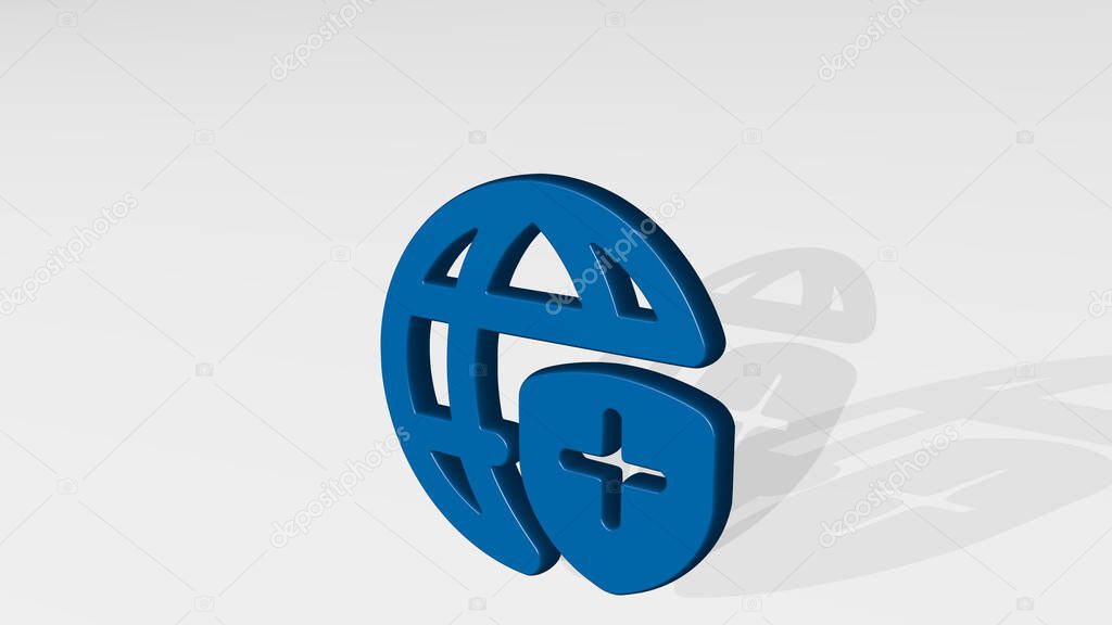 soporte de escudo de red con sombra. Ilustraci n 3D de la escultura met lica sobre un fondo ...