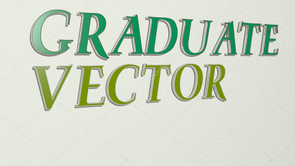Imagen gráfica 3D de GRADUATE VECTOR verticalmente junto con texto ...