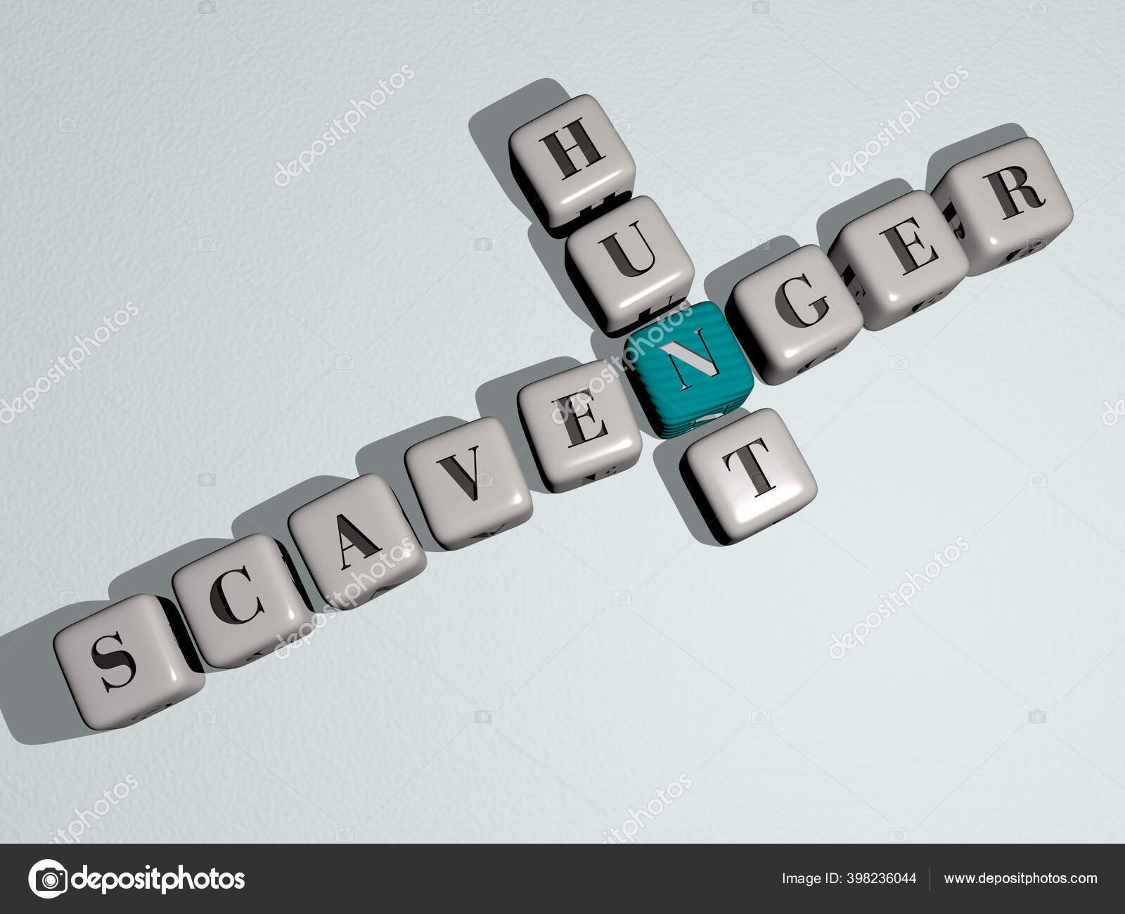 Crosswords Scavenger Hunt Arranged Cubic Letters Mirror Floor Concept ...