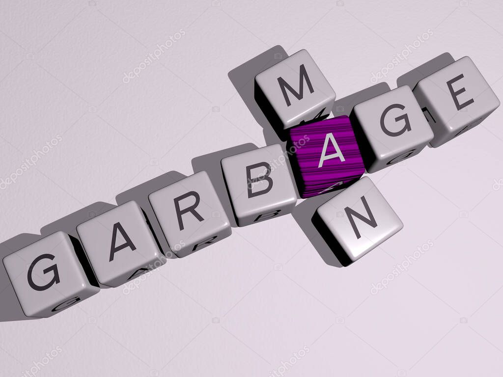 combinación de GARBAGE MAN construido por letras cúbicas desde la ...