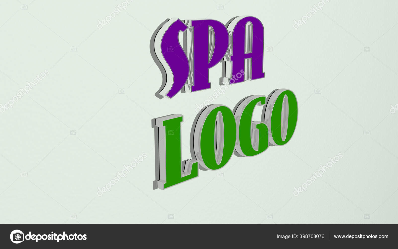 Representation Spa Logo Icon Wall Text Arranged Metallic Cubic Letters ...