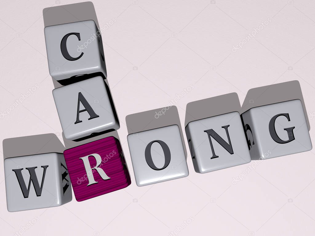 crucigrama de coche equivocado por letras de dados cúbicos ...