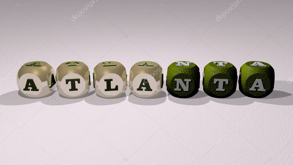 crucigramas de atlanta dispuestos por letras cúbicas sobre un suelo ...