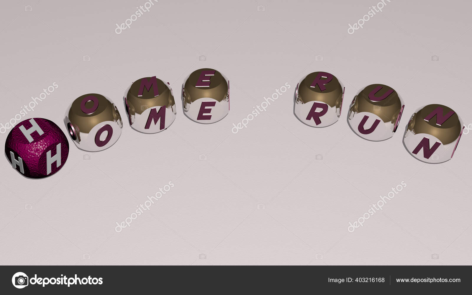 Home Run Text Dice Letters Curvature Illustration Background House ...