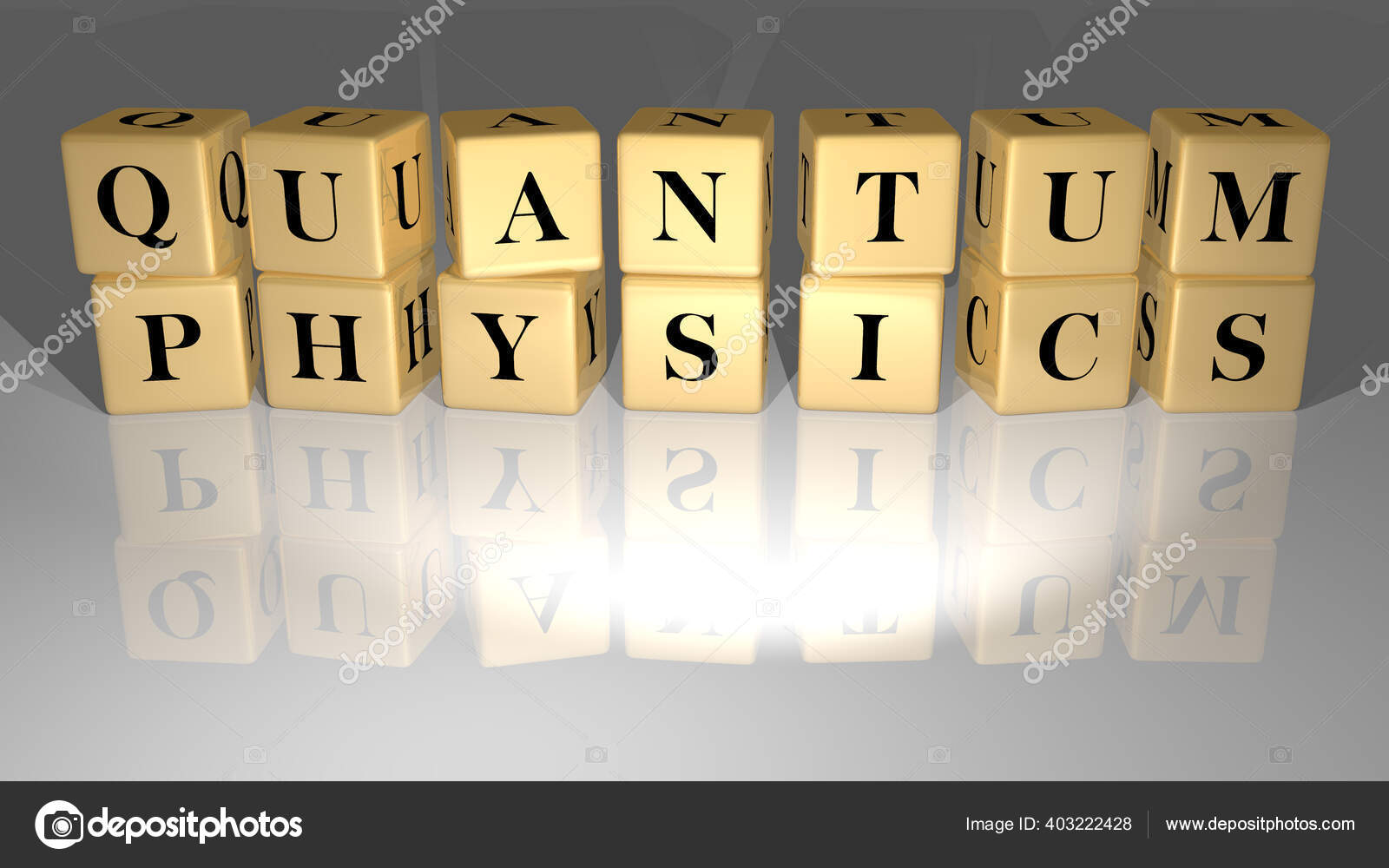 Quantum Physics Text Cubic Dice Letters Floor Icon Wall Illustration ...