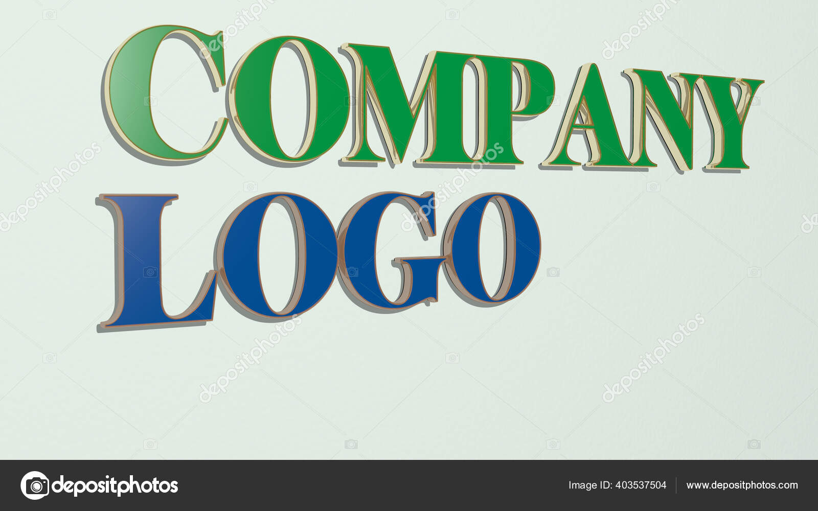 Company Logo Text Wall Illustration — Stock Photo © 3DStockPhoto #403537504