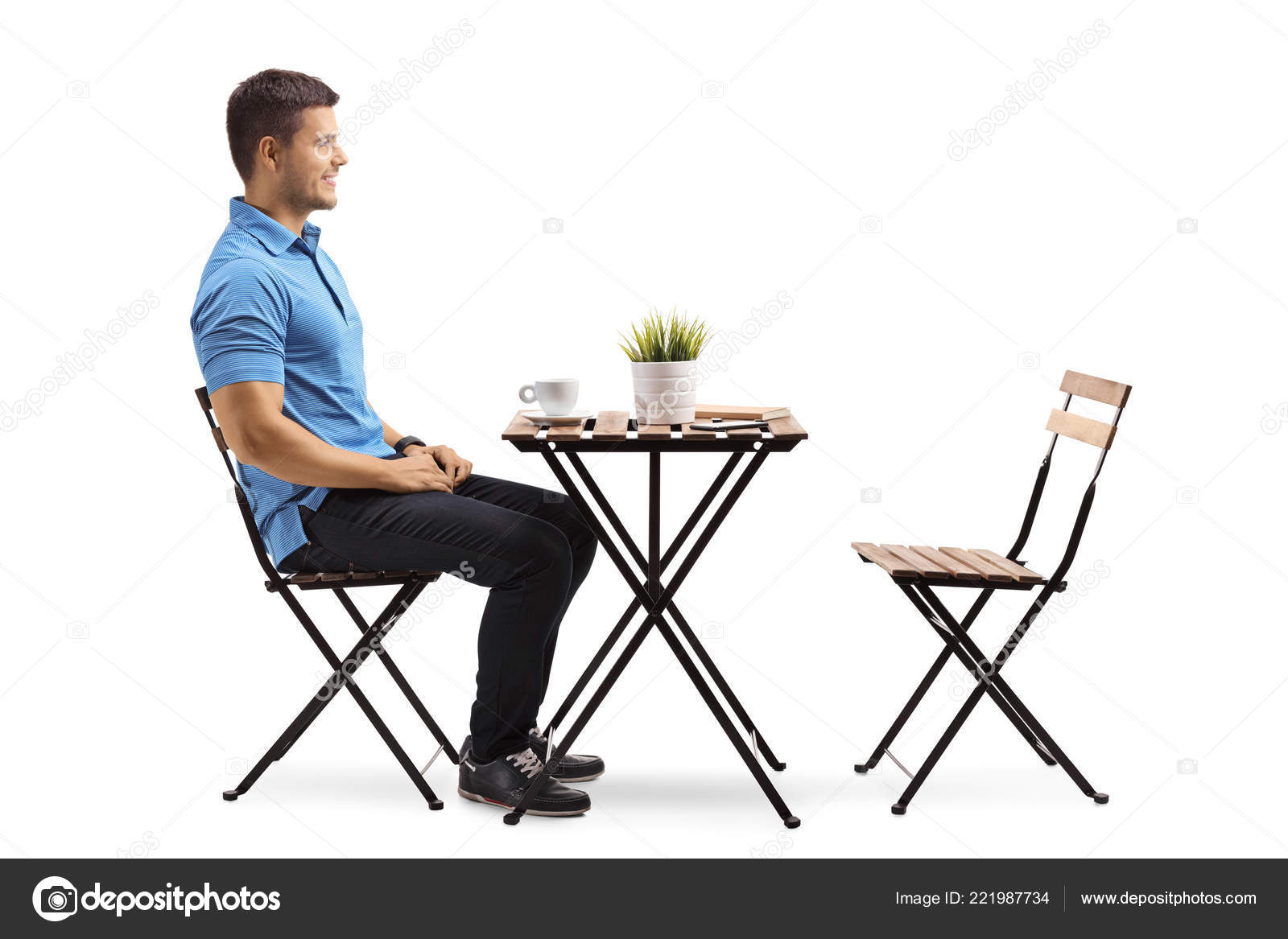 People Sitting At Table White Background