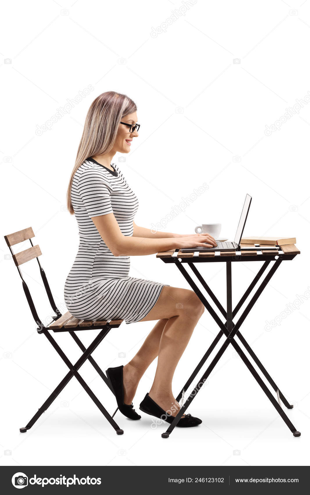 Woman Sitting On Chair Profile