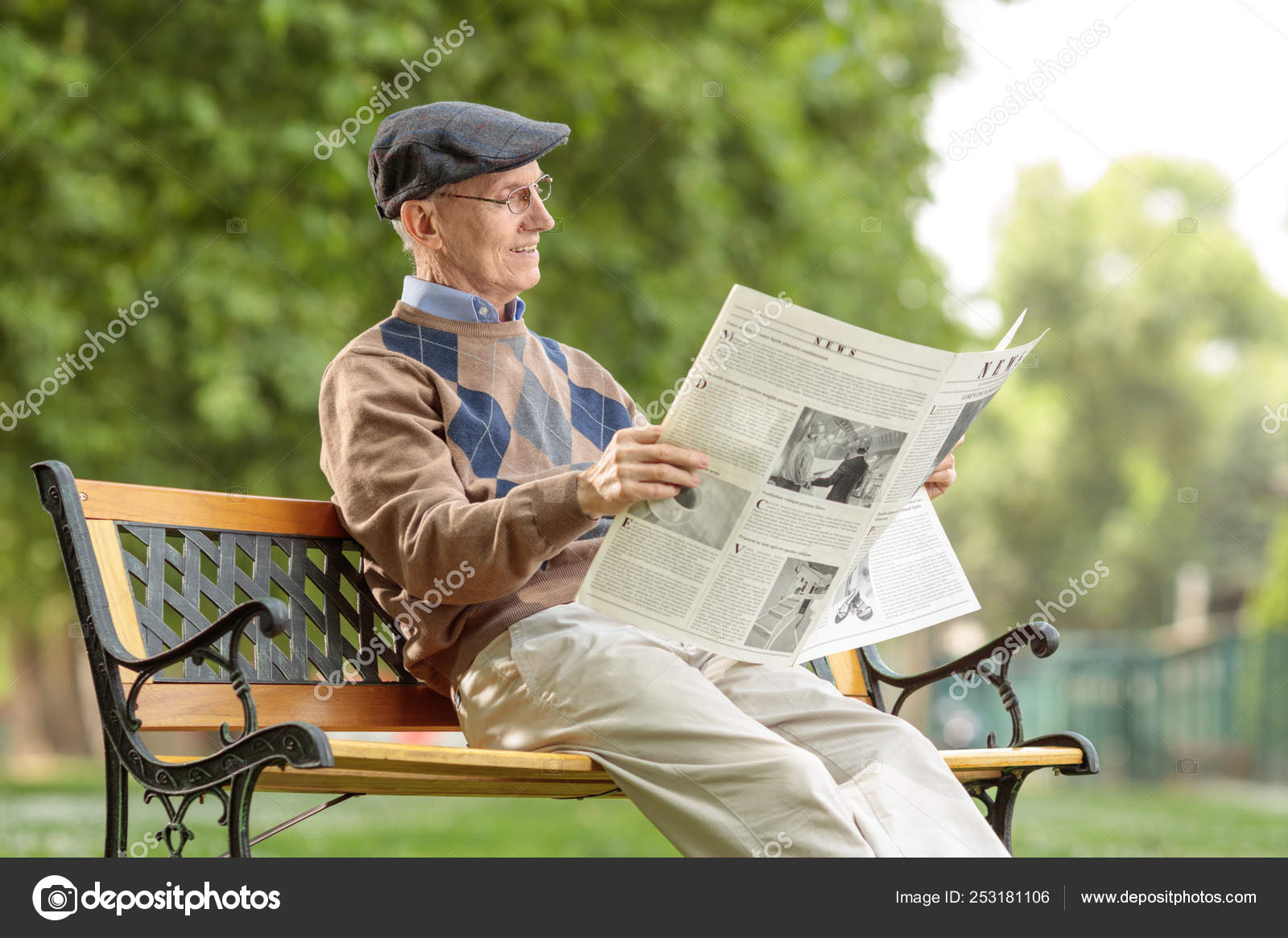 Senior Man Reading Newspaper Park Bench Stock Photo by ©ljsphotography ... Senior Man Reading Newspaper Park Bench Stock Photo by ©ljsphotography ...
