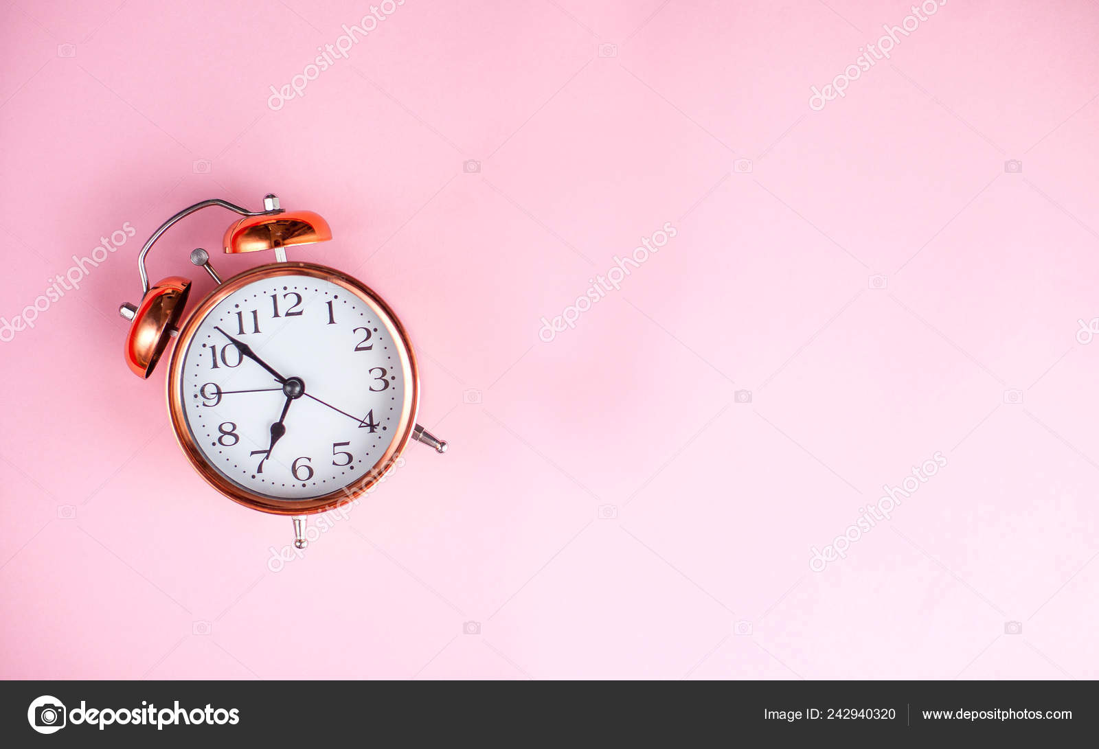 Alarm Clock Pink Background Stock Photo by ©Karelia89 242940320