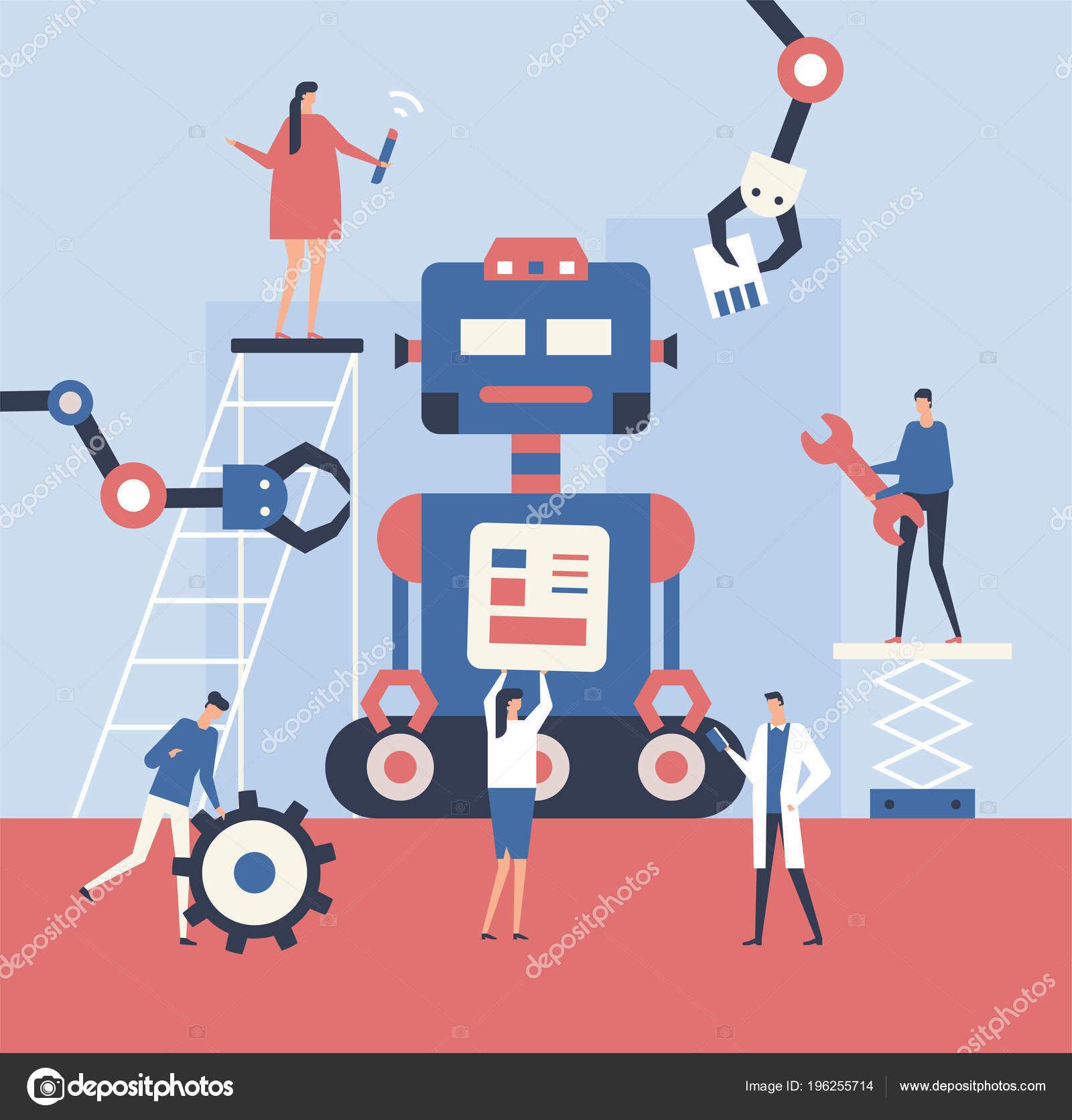 Making a robot - flat design style illustration Stock Vector by ©Boyko ...