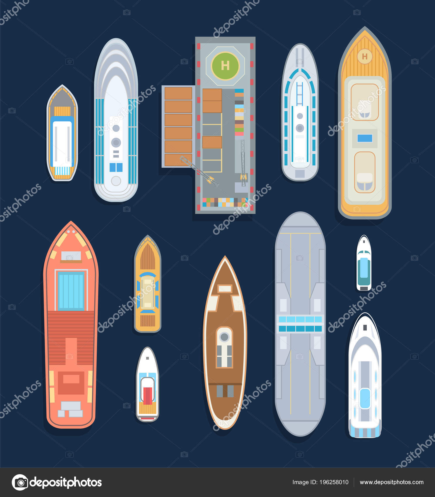 Boats - set of modern vector elements Stock Vector Image by ©Boyko ...