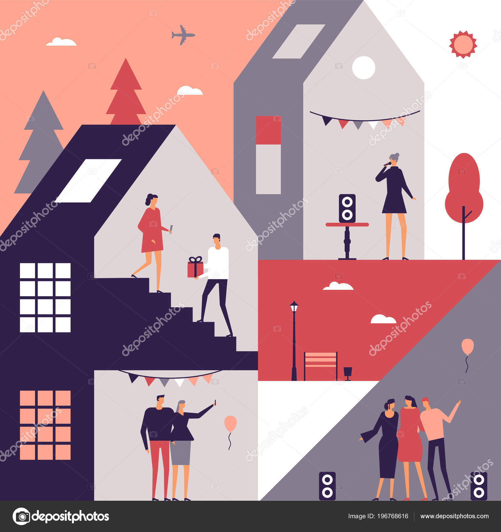 Party - flat design style conceptual illustration Stock Vector Image by ...