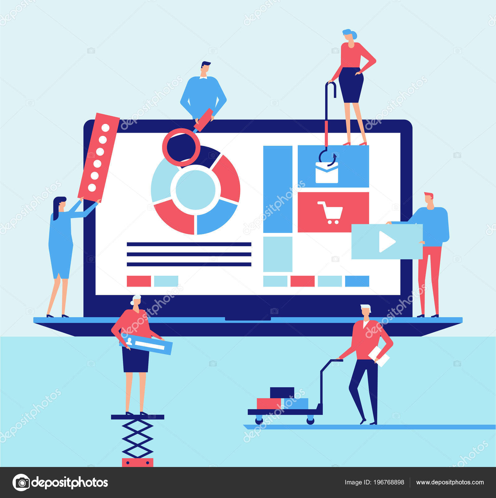 Desktop application - flat design style illustration Stock Vector Image ...