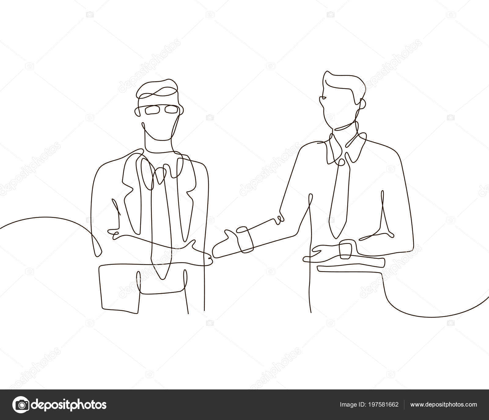 Business agreement - one line design style illustration Stock Vector ...