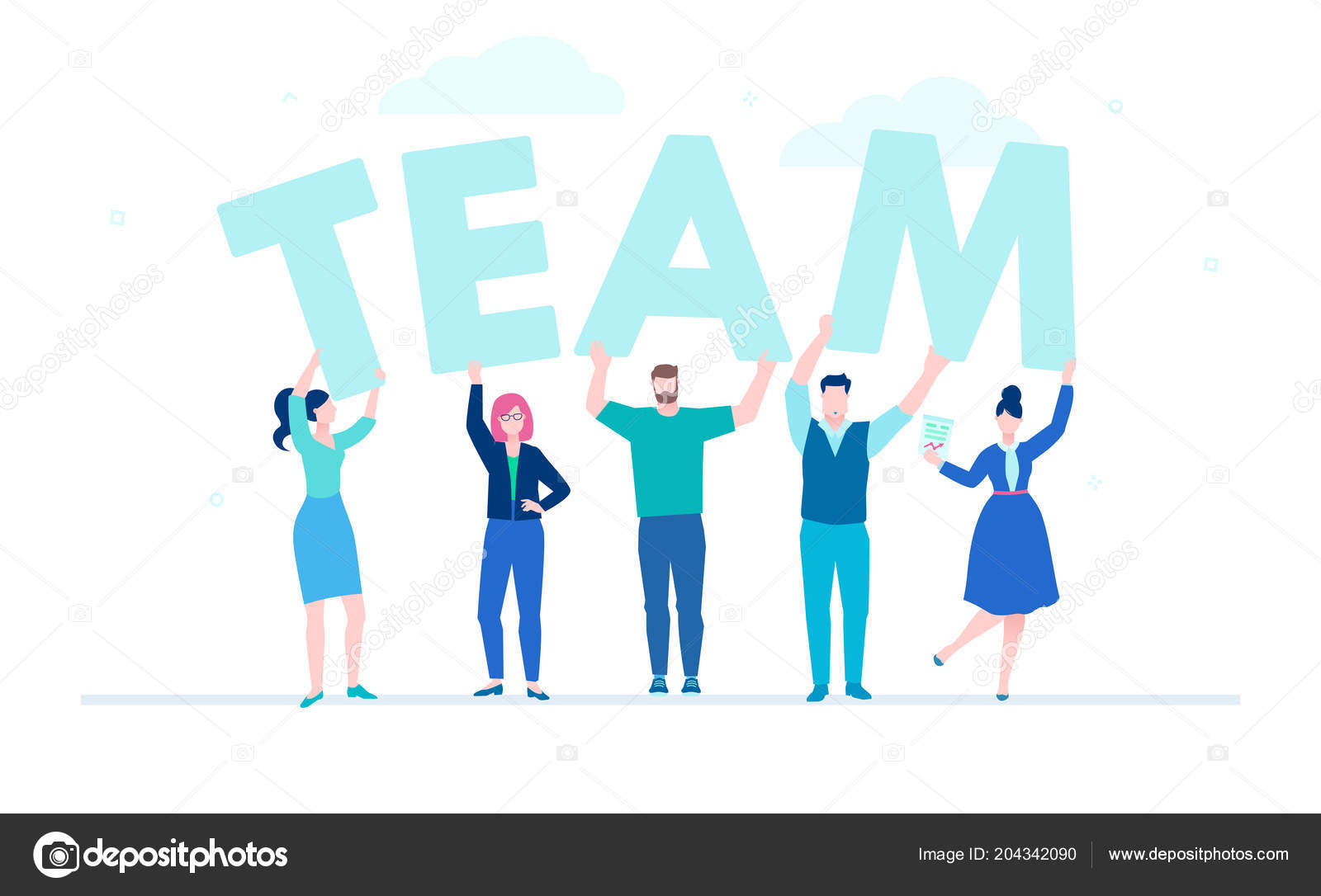 Creative team - flat design style colorful illustration Stock Vector by ...
