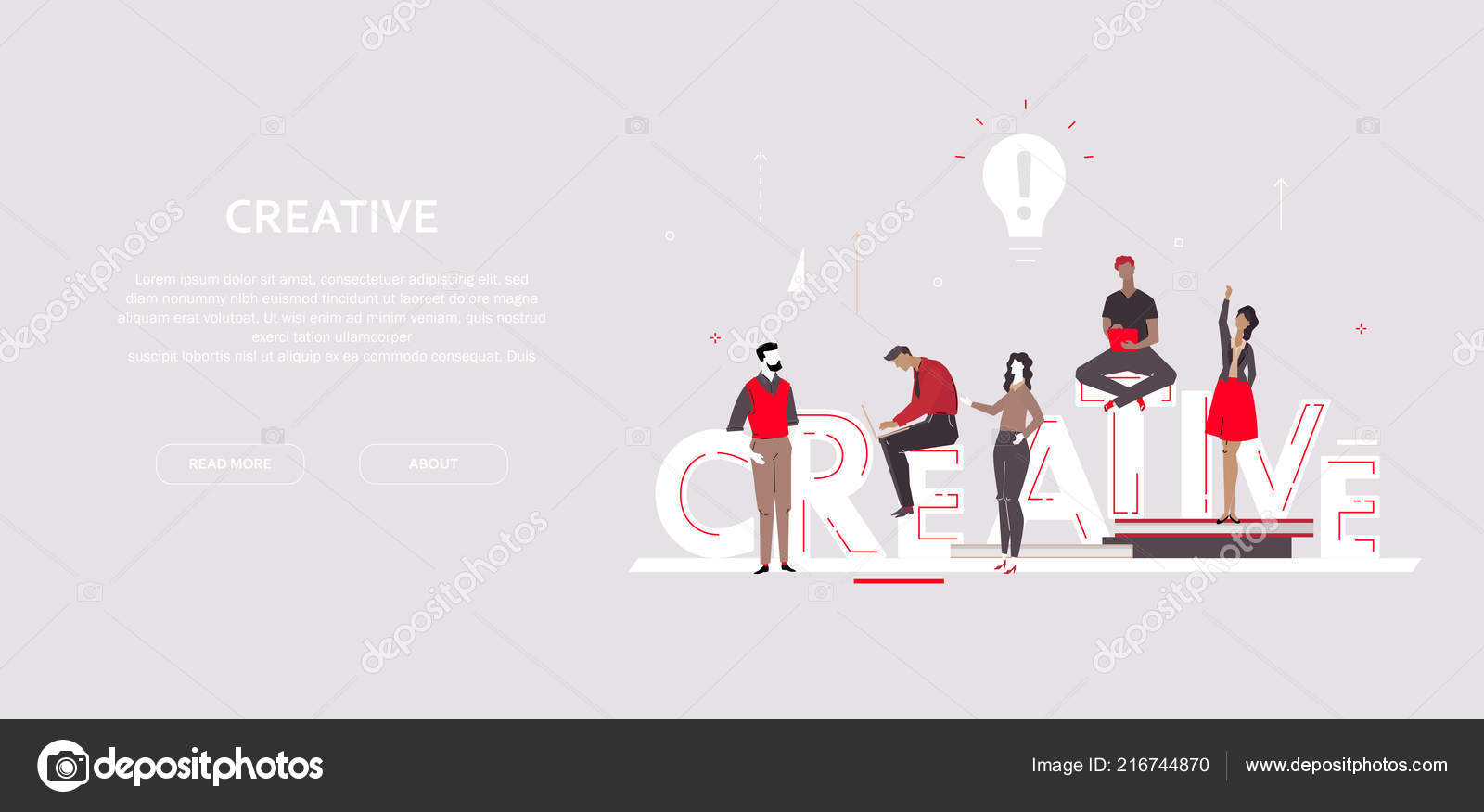 Creative group - flat design style colorful banner Stock Vector by ...