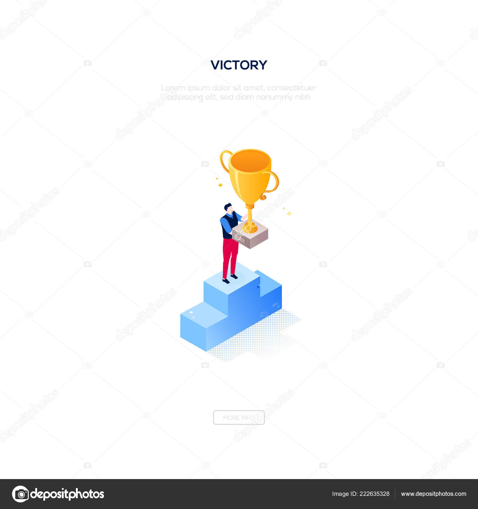 Victory concept - modern isometric vector web banner Stock Vector Image ...