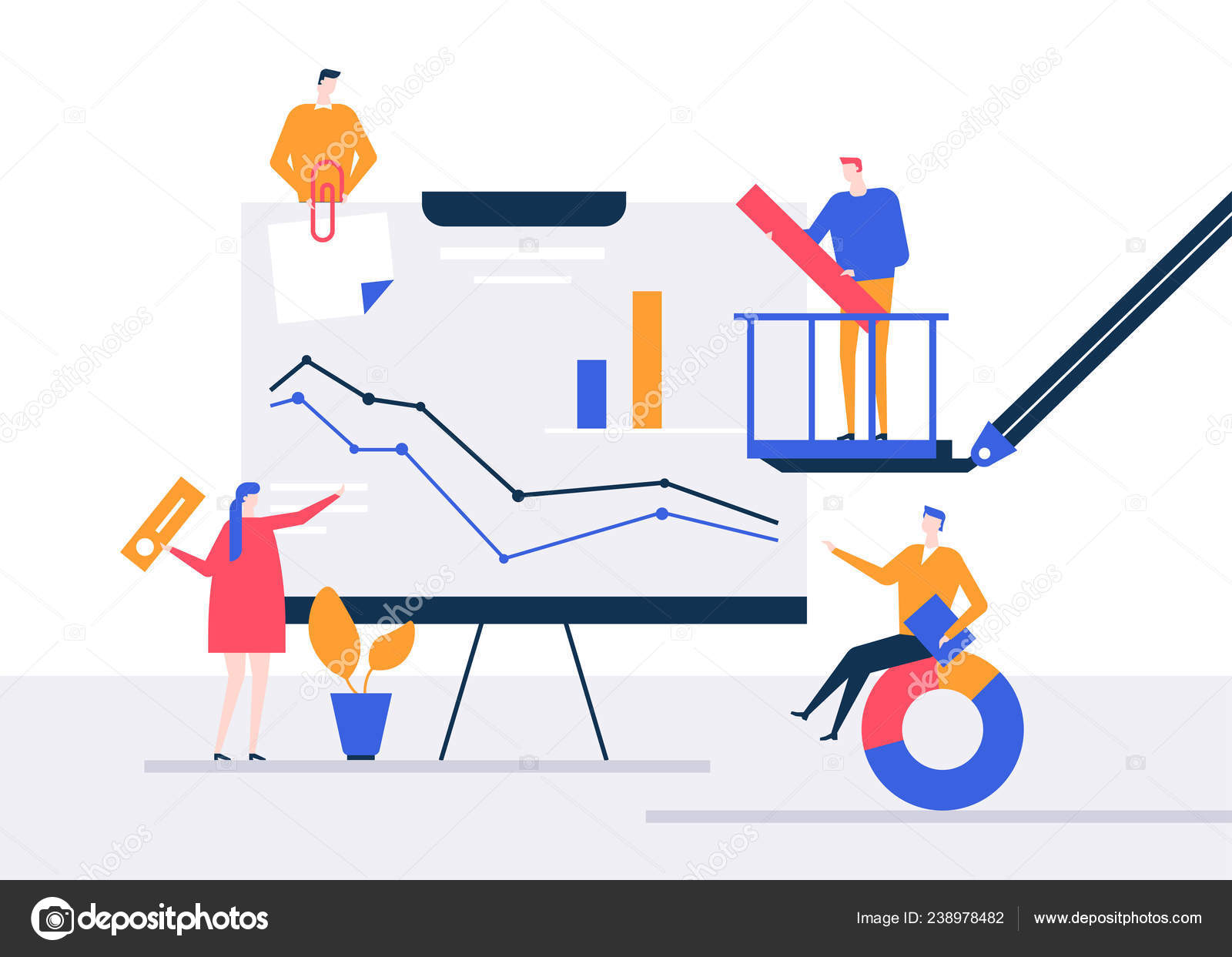 Data analysis - flat design style colorful illustration Stock Vector by ...