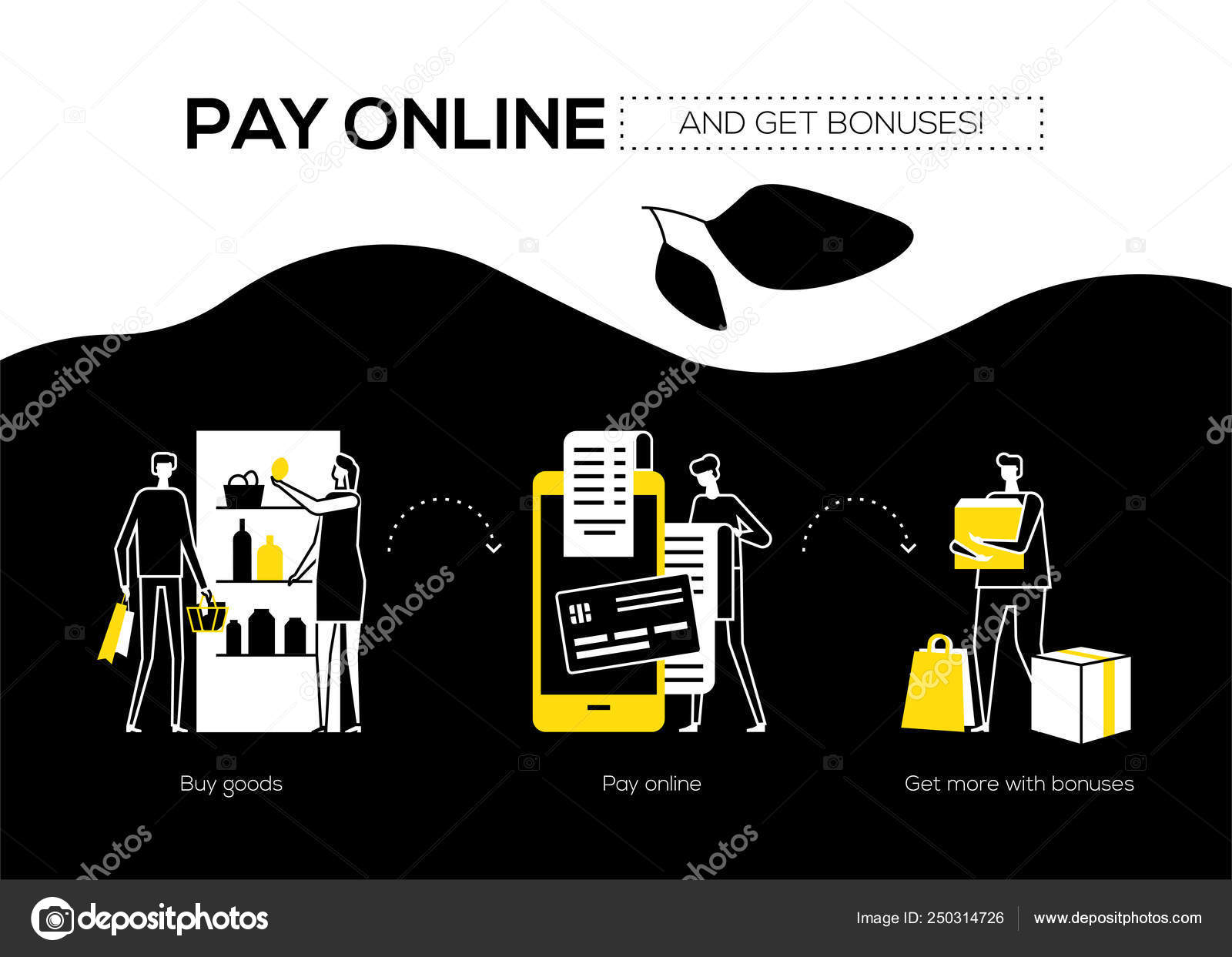 Pay online and get bonuses - flat design style banner Stock Vector ...