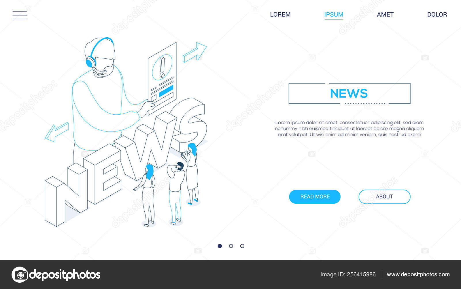 News - line design style isometric web banner Stock Vector Image by ...