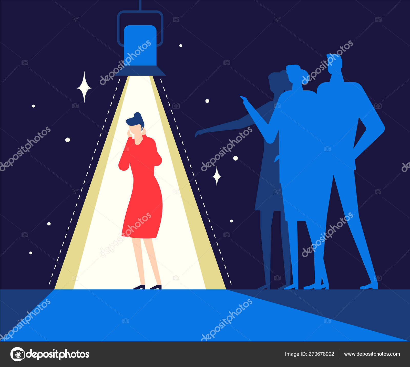 Shame - modern colorful flat design style illustration Stock Vector ...