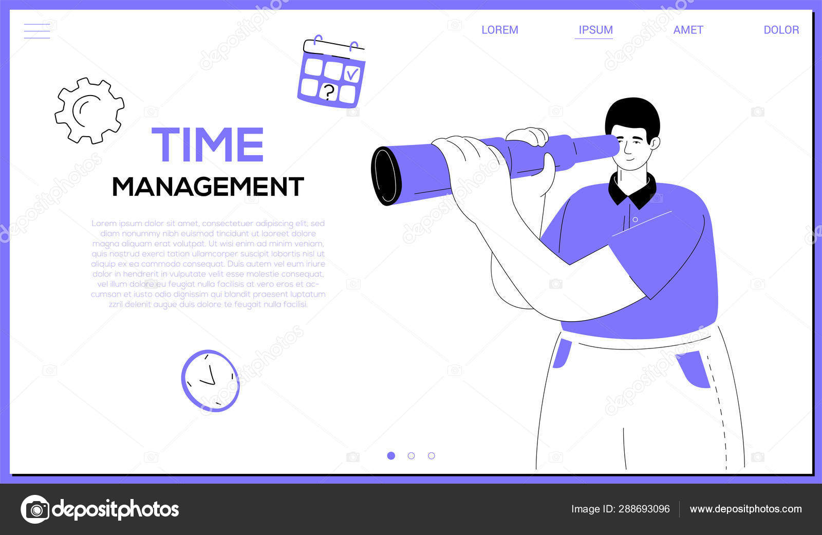 Time management - flat design style web banner Stock Vector Image by ...