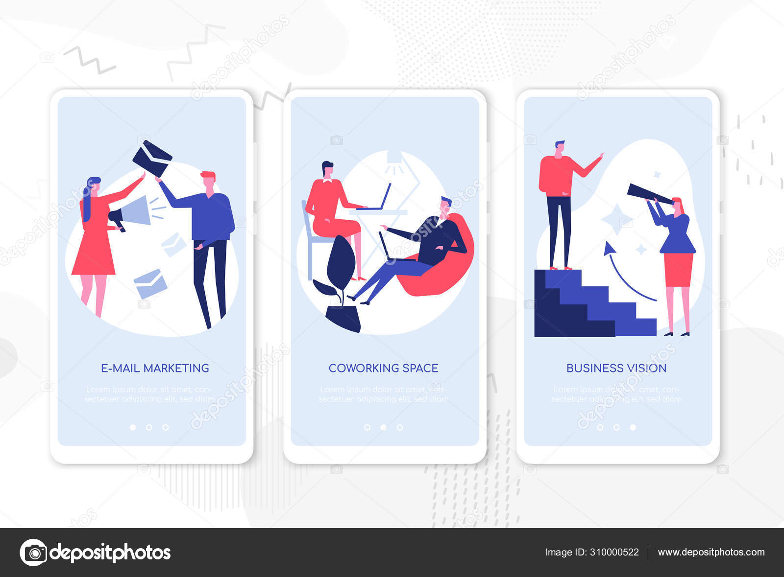 Working process - set of vector web pages Stock Vector Image by ©Boyko ...