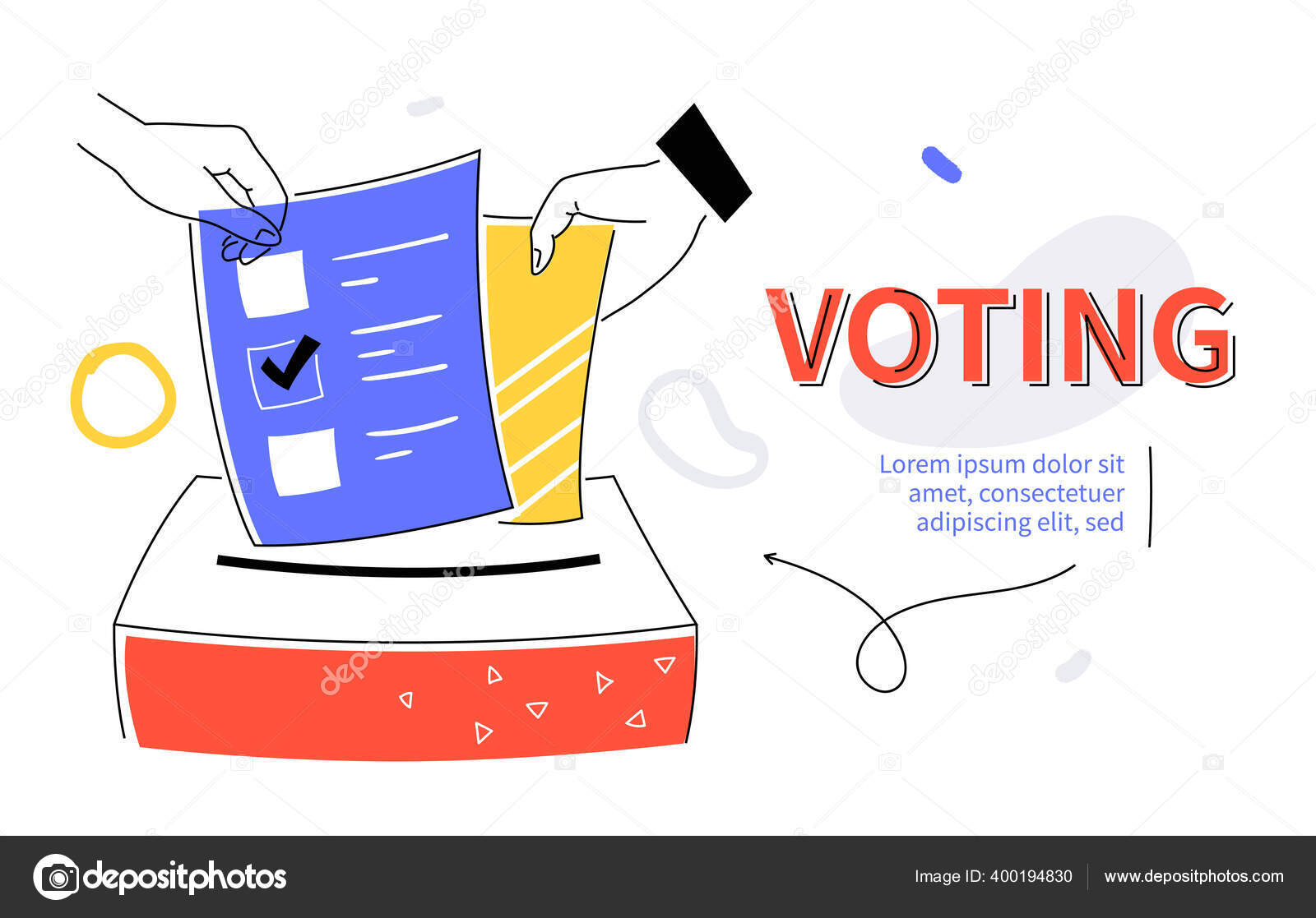 Voting - modern colorful flat design style web banner Stock Vector by ...