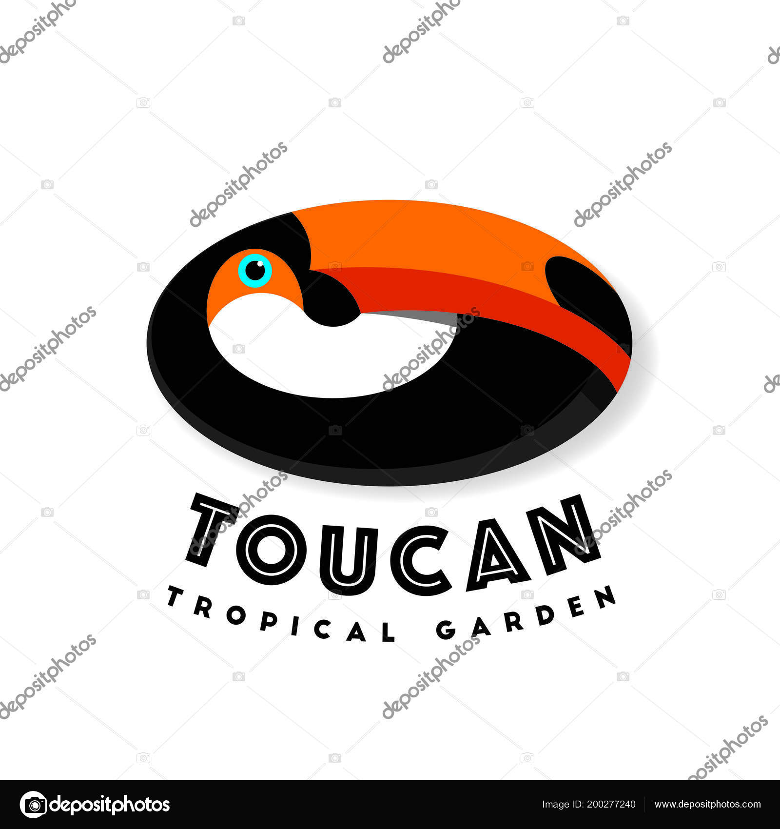 Toucan Logo Vector Tropical Bird Emblem Toucan Icon Isolated White ...